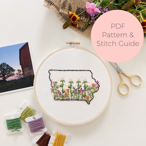 Iowa State Embroidery Pattern - Instant Digital Download -PDF ...