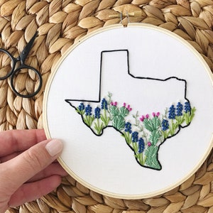 Texas State Embroidery Pattern and Stitch Guide - Digital PDF Instant ...