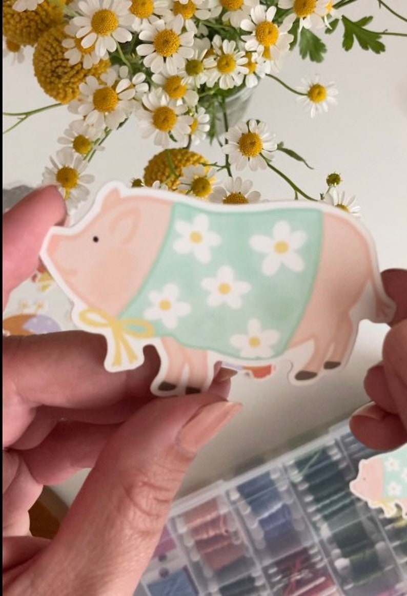 Pig in a Sweater Vinyl Sticker - Etsy