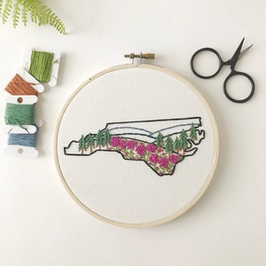 North Carolina State Embroidery Pattern - Instant Digital Download -PDF ...