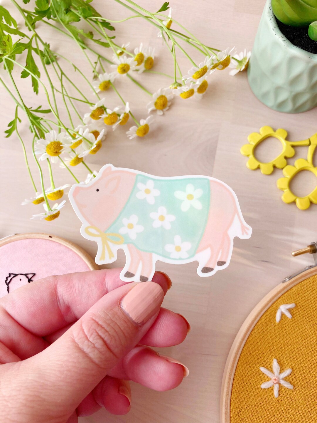 Pig in a Sweater Vinyl Sticker - Etsy