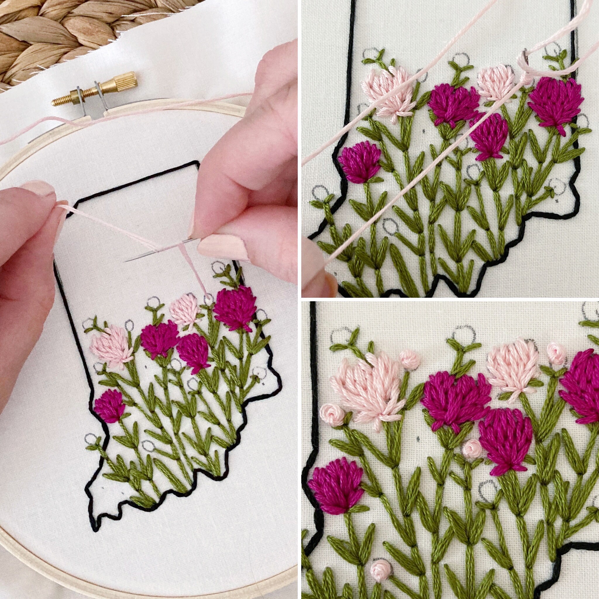 Indiana State Embroidery Pattern Instant Digital Download | Etsy