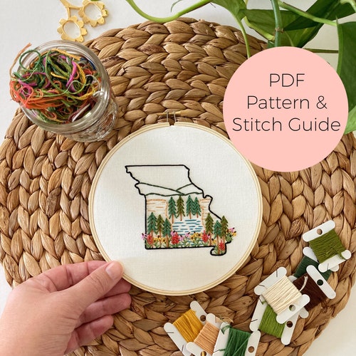 Michigan State Embroidery Pattern Instant Digital Download | Etsy