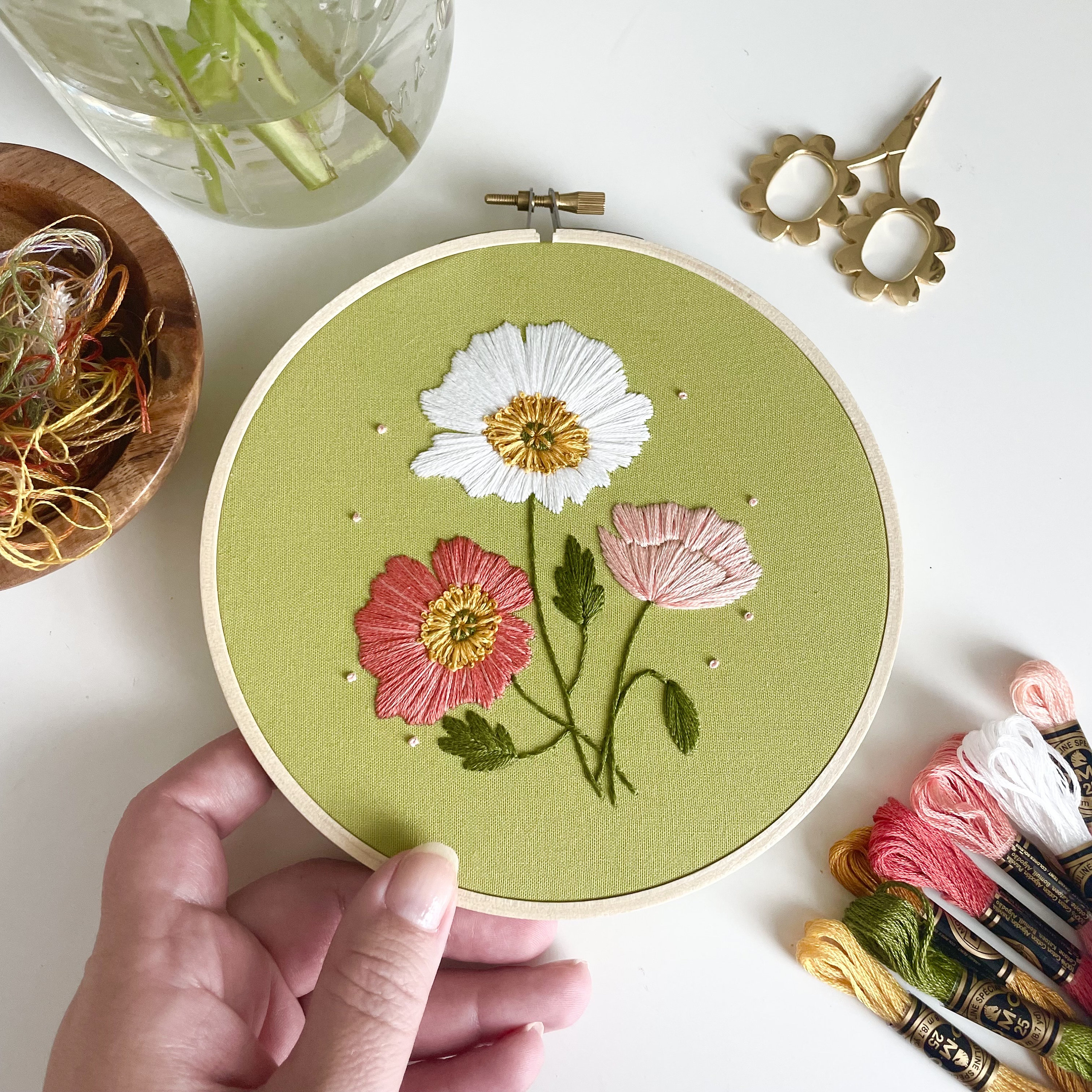 Icelandic Poppies Embroidery Pattern - Instant Digital Download - PDF ...