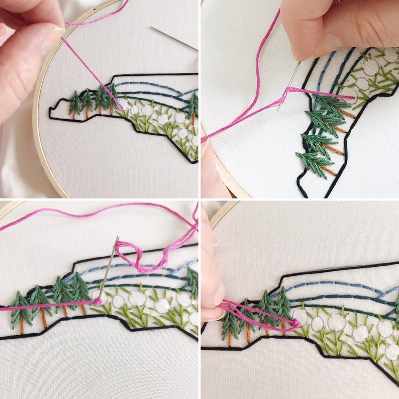 North Carolina State Embroidery Pattern Instant Digital - Etsy