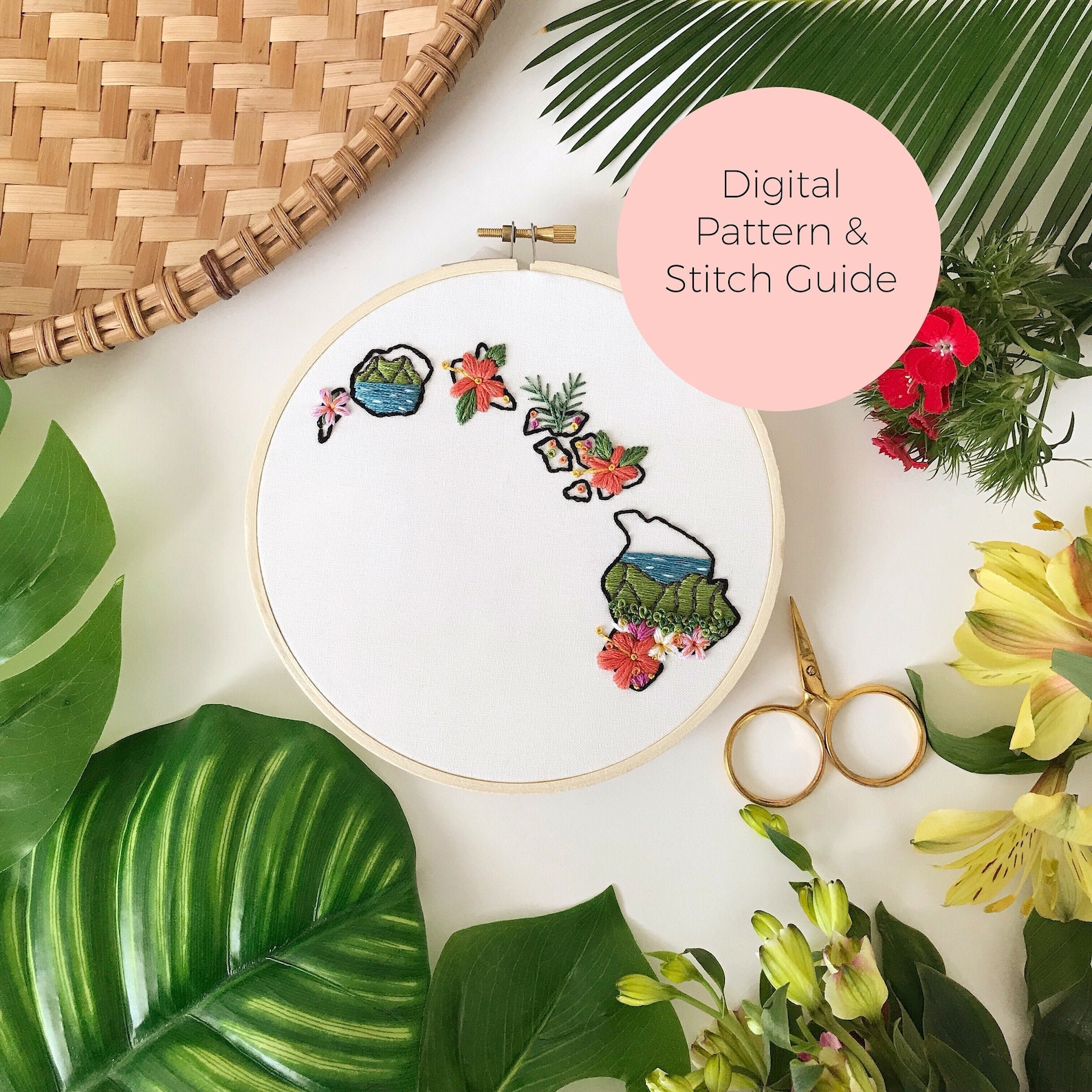 Hawaii Embroidery Pattern PDF Download Digital Pattern - Etsy