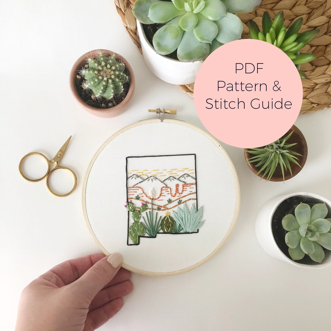 New Mexico State Embroidery Pattern - Instant Digital Download -PDF ...