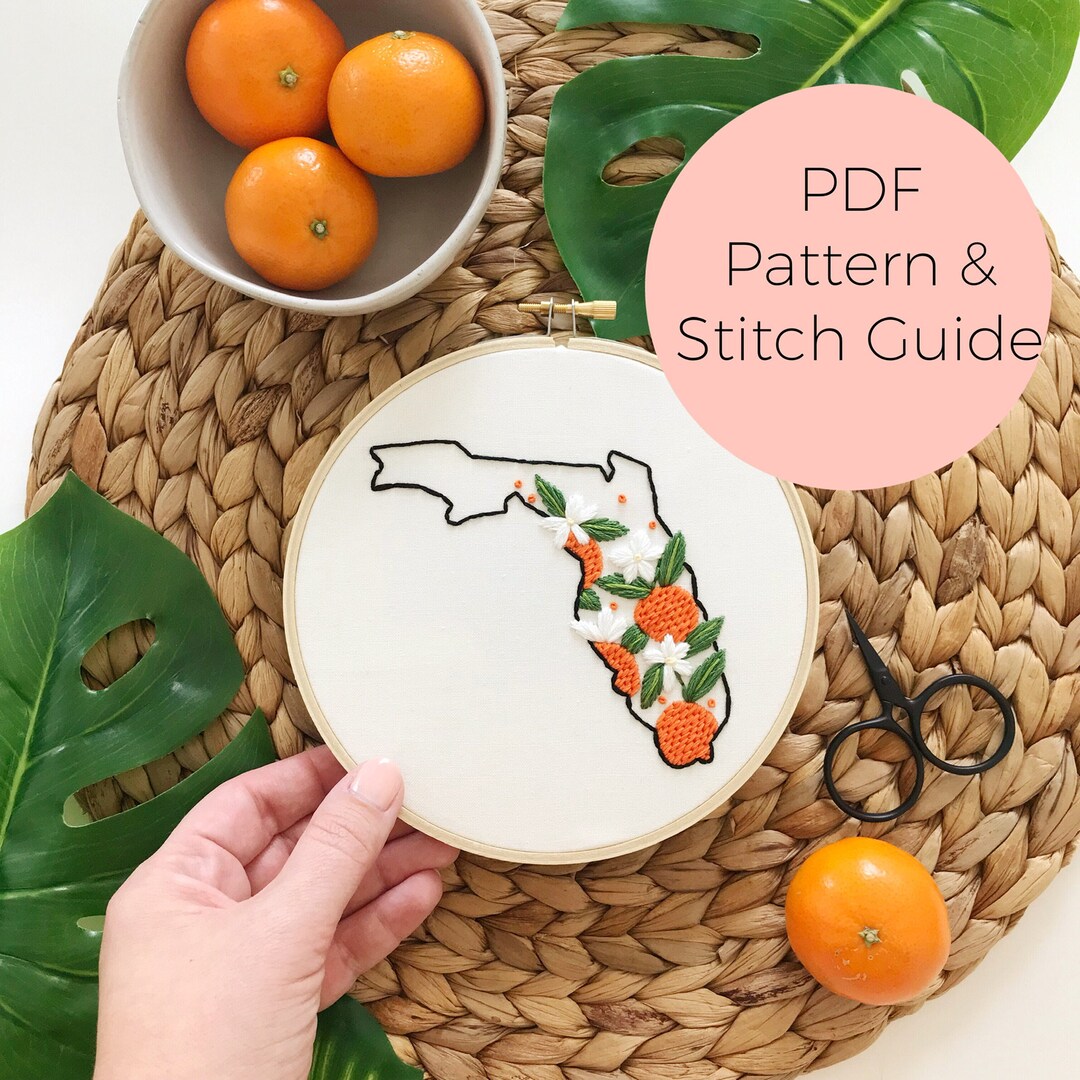 Florida State Embroidery Pattern and Stitch Guide - Digital Download ...