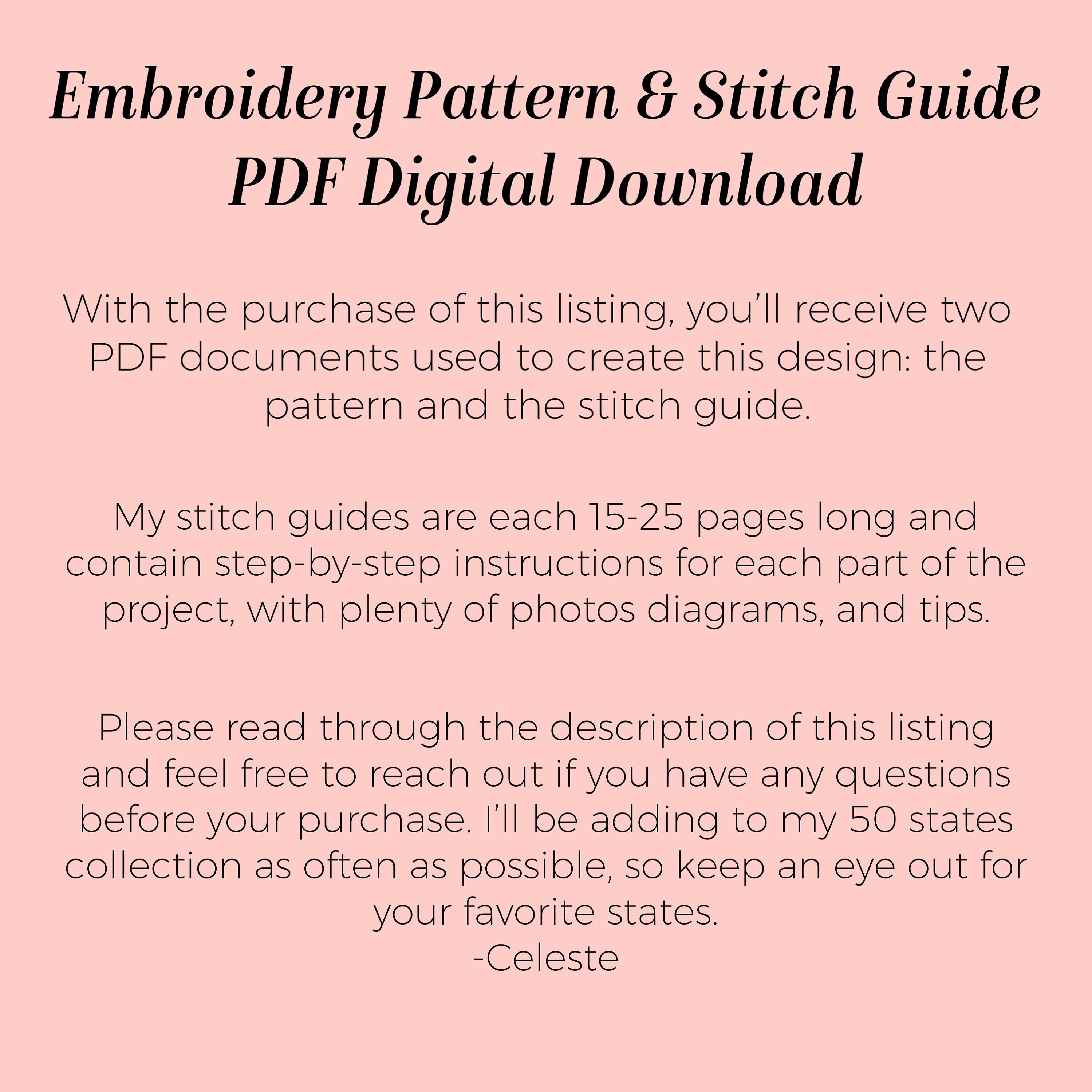 Washington State Embroidery Pattern Digital Download - Etsy