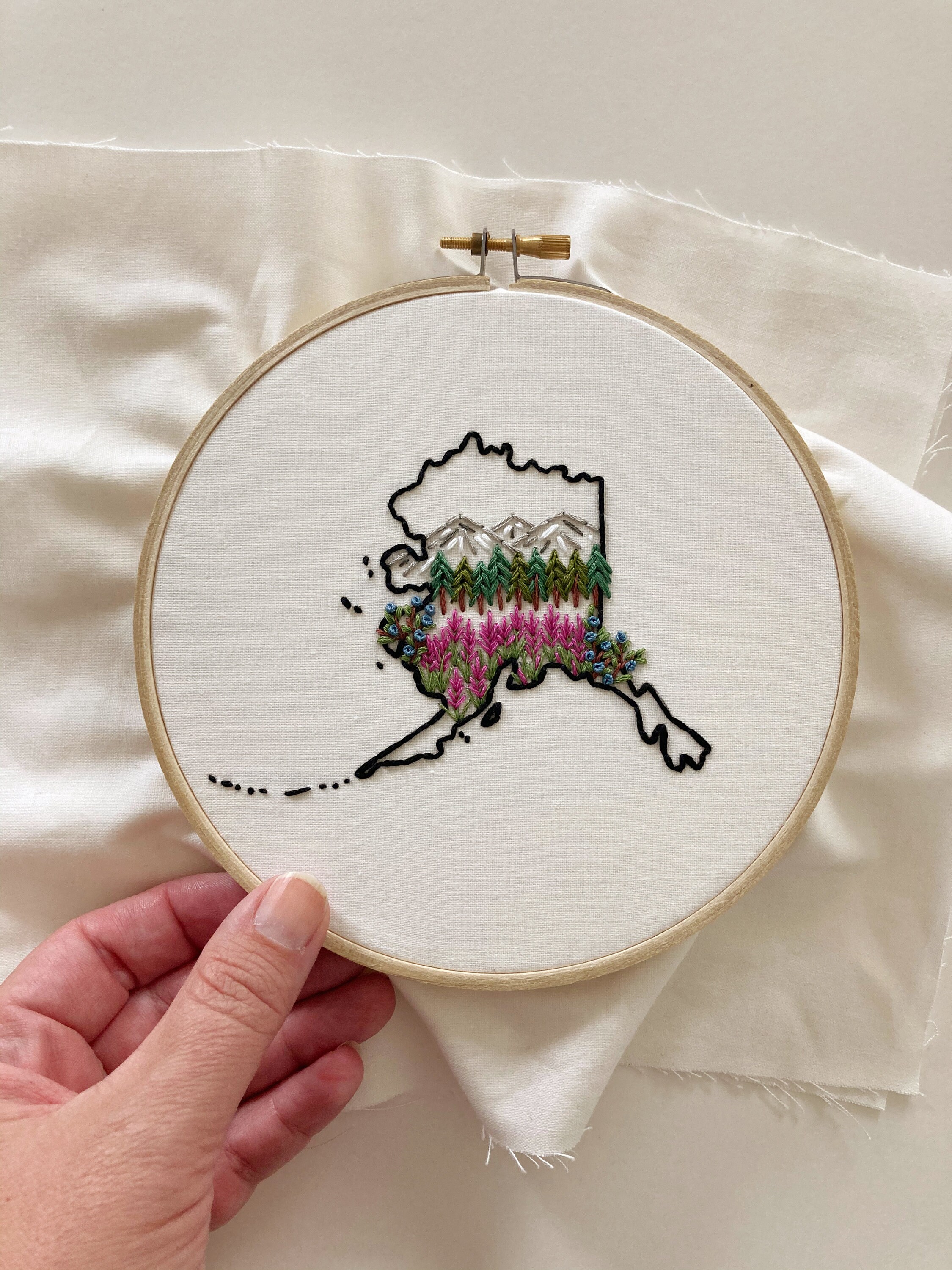 Alaska State Embroidery Pattern Instant Digital Download | Etsy