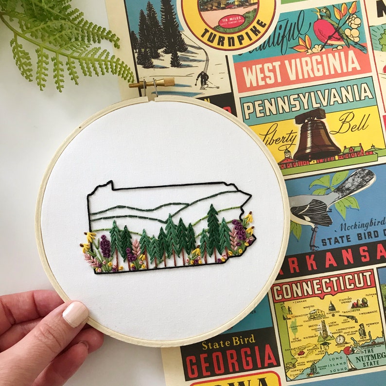 Pennsylvania State Embroidery Pattern Instant Digital | Etsy