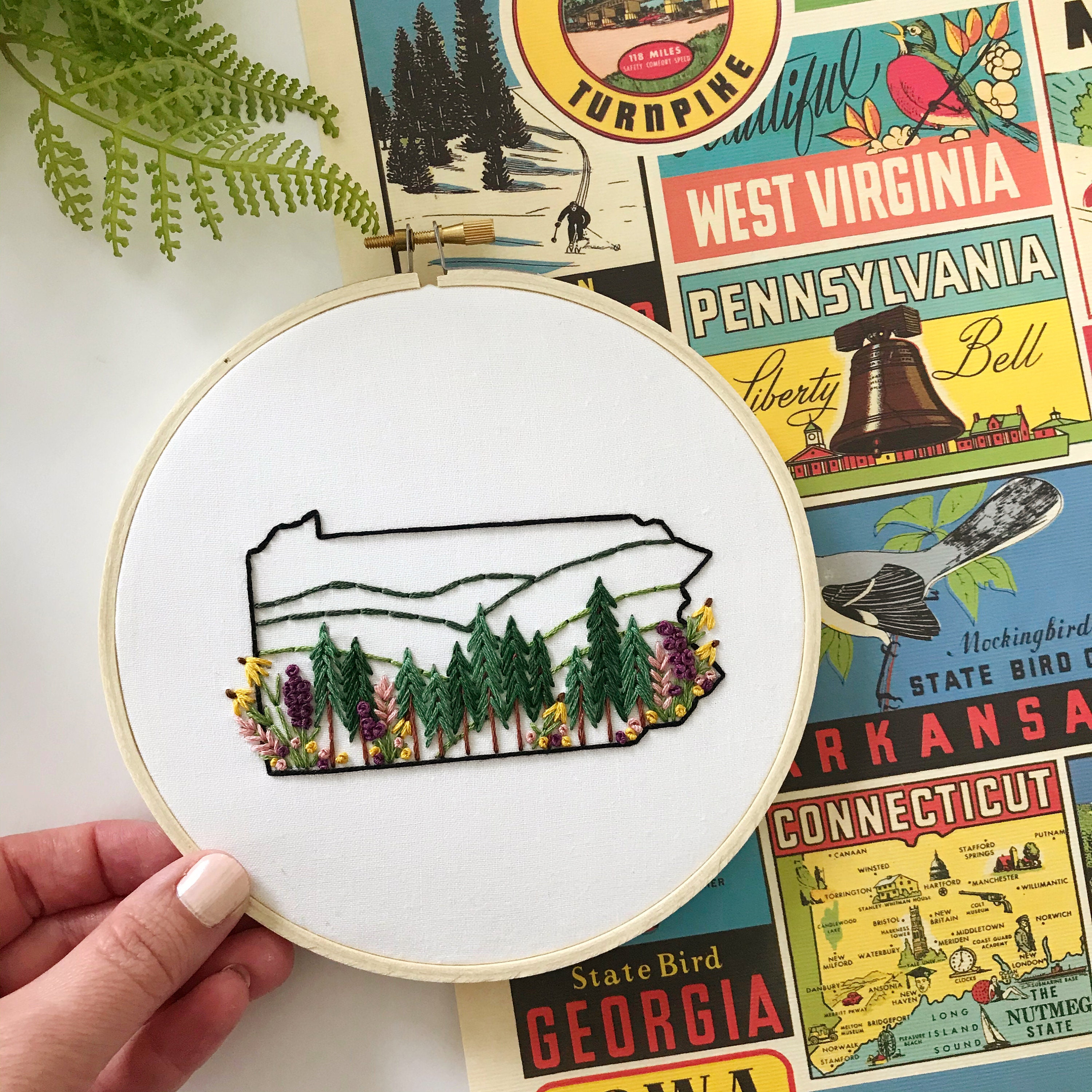 Pennsylvania State Embroidery Pattern - Instant Digital Download -PDF ...