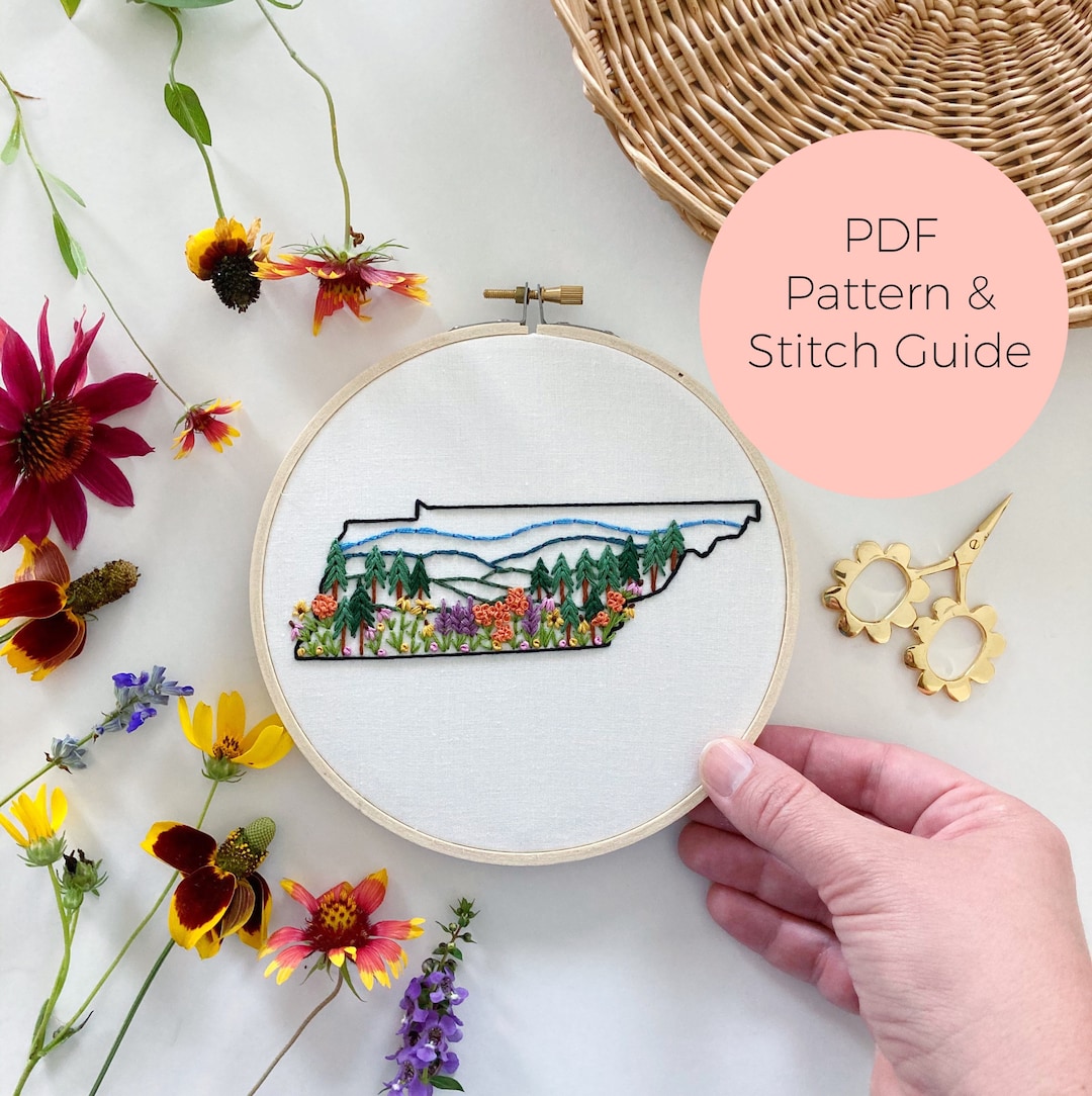 Tennessee State Embroidery Pattern - Instant Digital Download -PDF ...