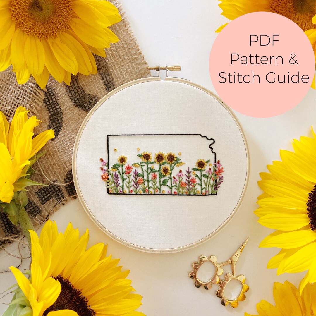 Kansas State Embroidery Pattern - Instant Digital Download -PDF ...