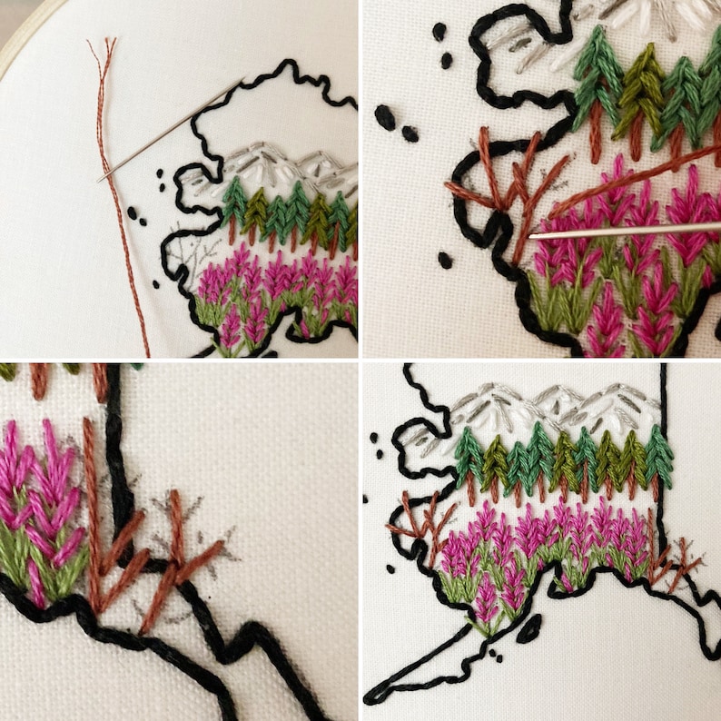Alaska State Embroidery Pattern Instant Digital Download - Etsy