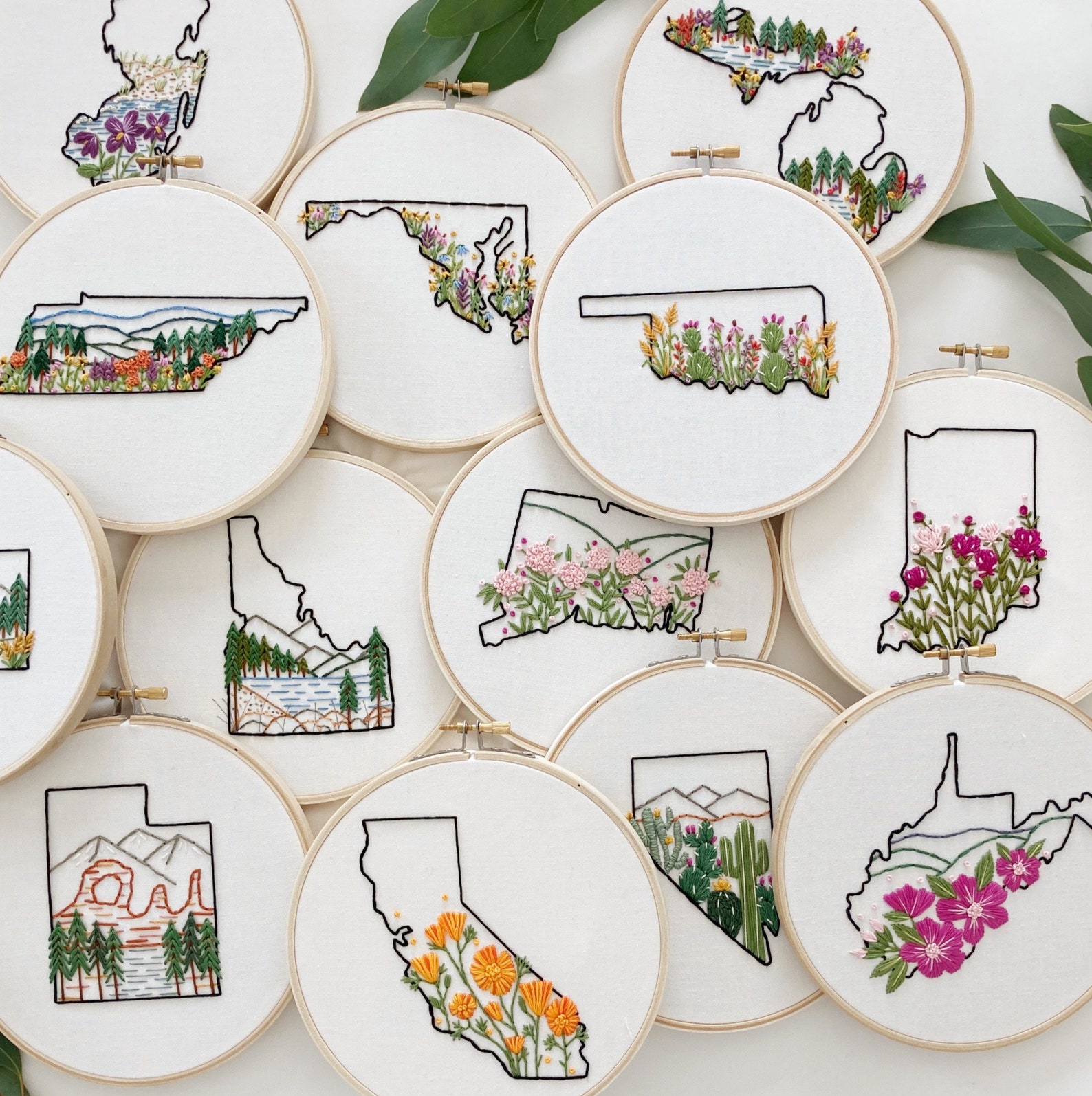 Indiana State Embroidery Pattern Instant Digital Download | Etsy