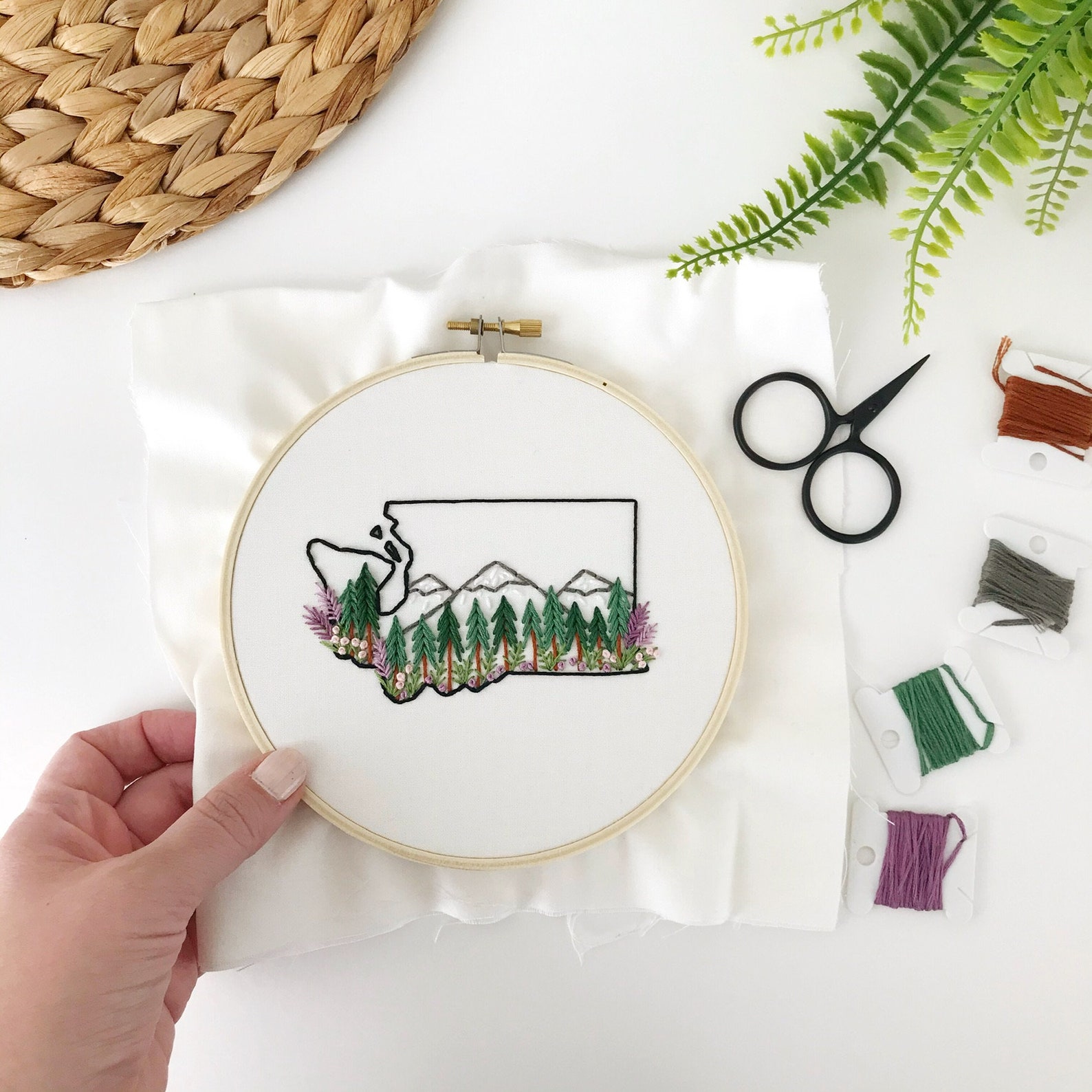 Washington State Embroidery Pattern Digital Download - Etsy