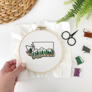 Washington State Embroidery Pattern - Digital Download - Pattern and ...
