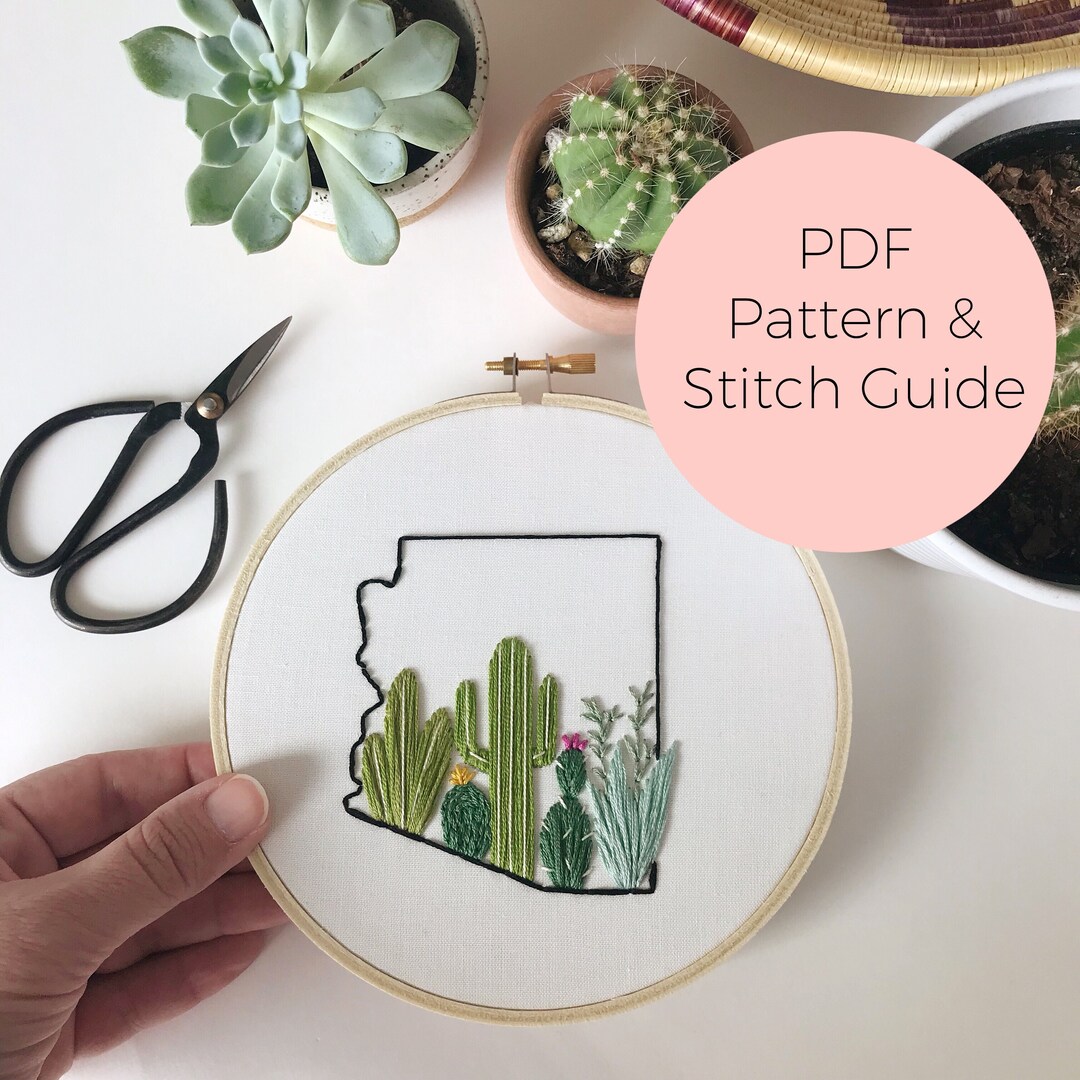 Arizona Embroidery PDF Pattern & Stitch Guide - Digital Download - Etsy