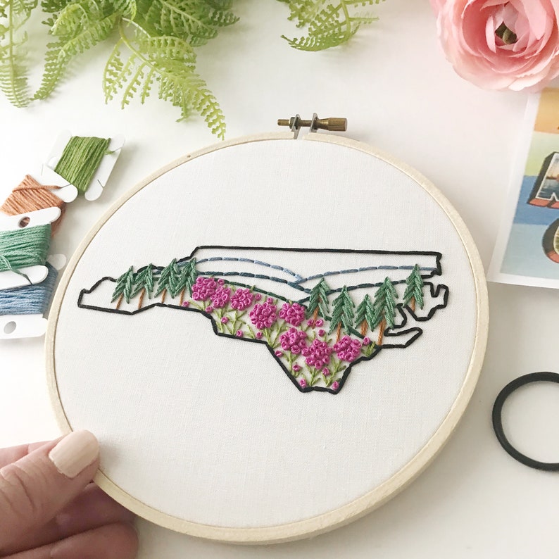 North Carolina State Embroidery Pattern - Instant Digital Download -PDF ...