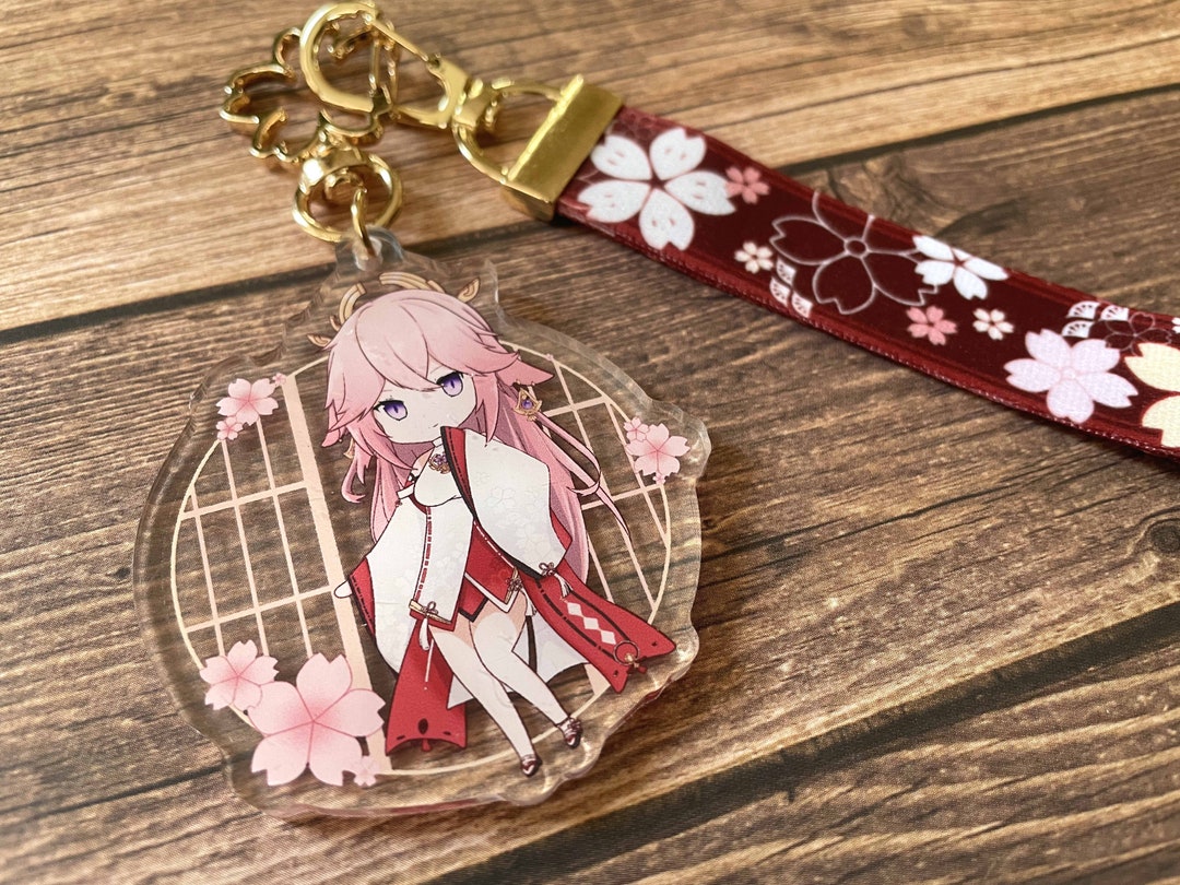 Genshin Impact: Yae Miko Lanyard + Acrylic Keychain Set - Etsy