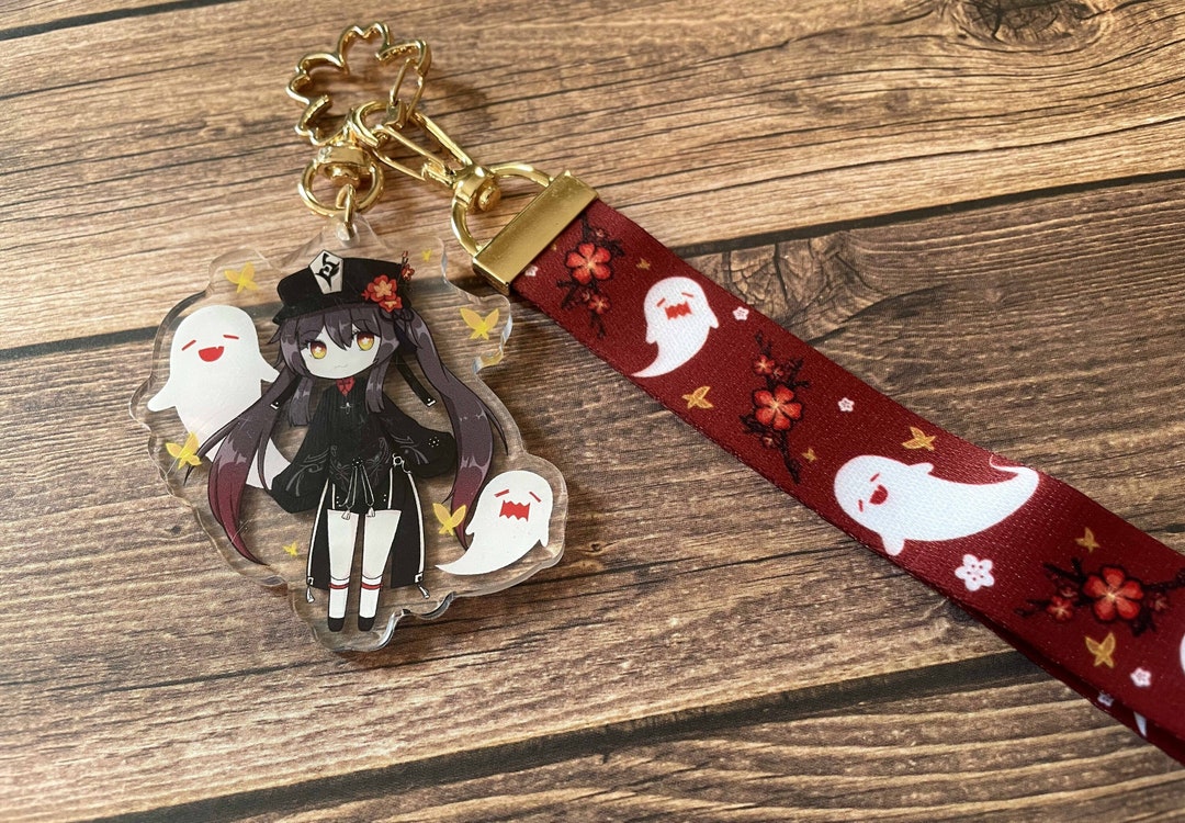 Genshin Impact: Hu Tao Mini Lanyard + Acrylic Keychain Set - Etsy