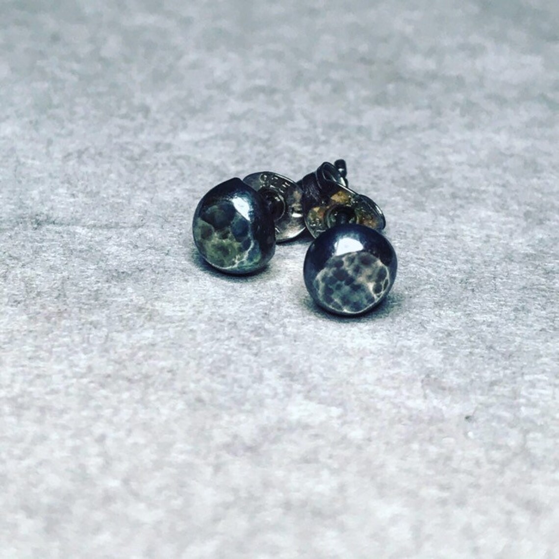 Silver Pebbles. Handmade Small Sterling Silver Pebble Studs. 3-4mm or 5 ...