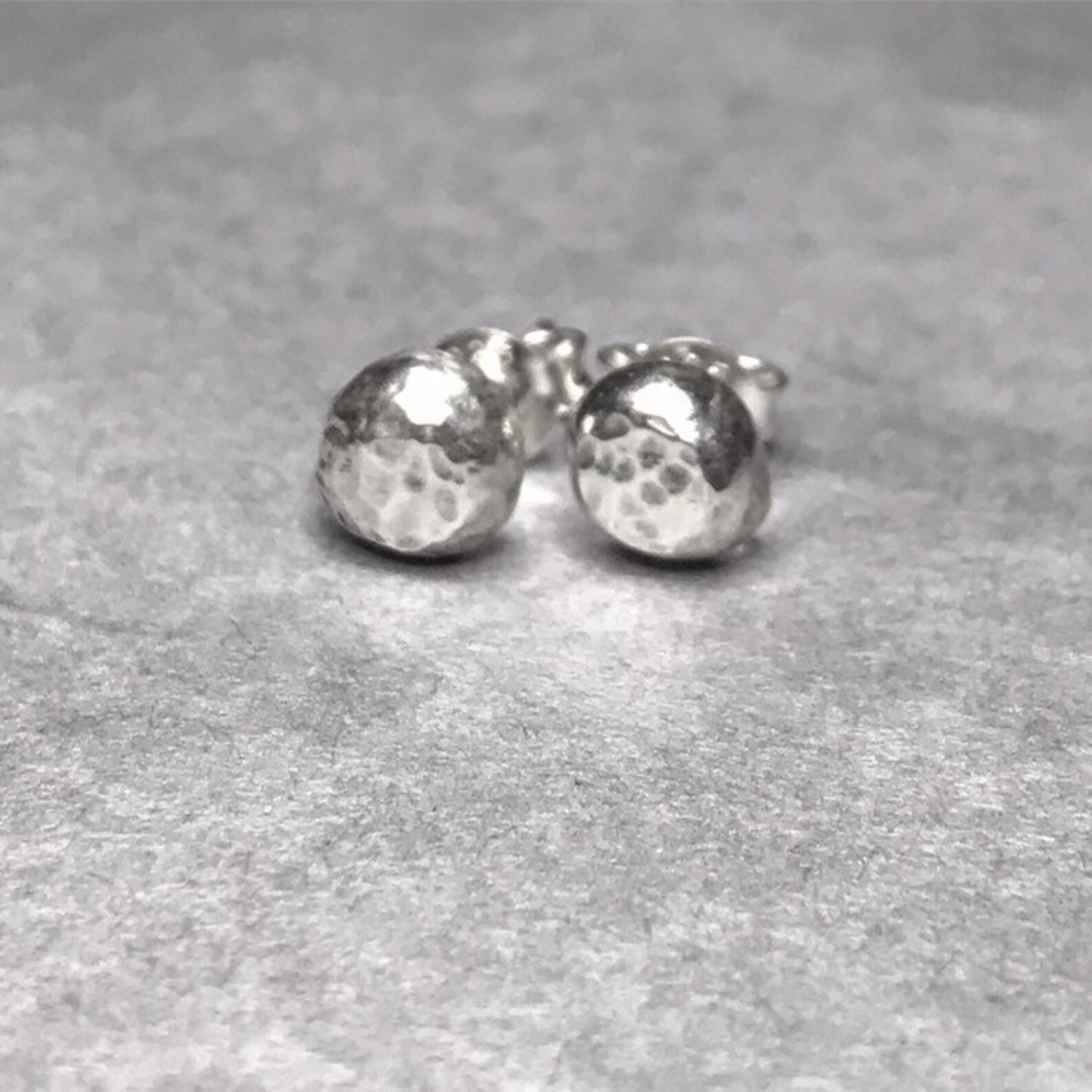 Silver Pebbles. Handmade Small Sterling Silver Pebble Studs. 3-4mm or 5 ...