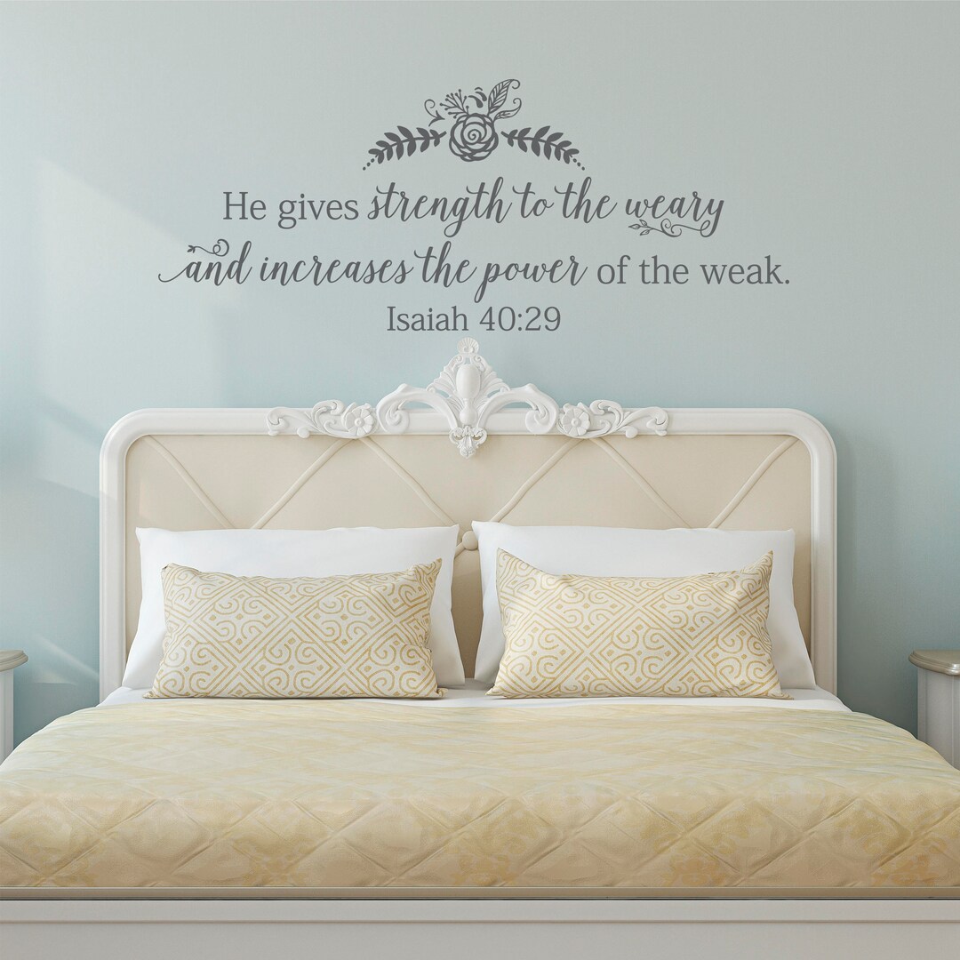 Isaiah 40 29 Sign, Strength Decor, Bible Verse Wall Art, Bible Verse ...