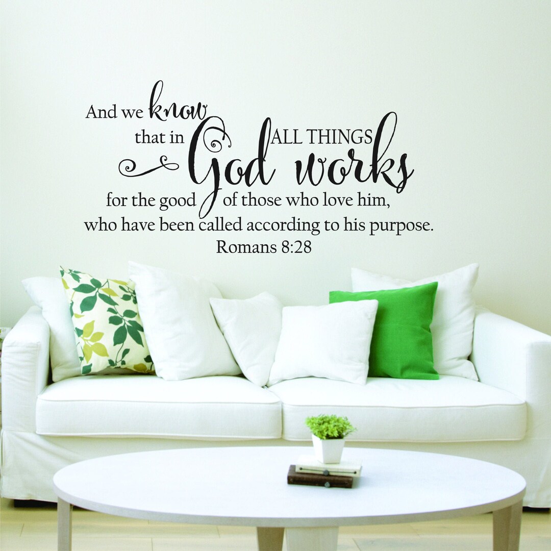 God is Greater, Romans 8:28, God Works All Things Wall Art, Bible Verse ...