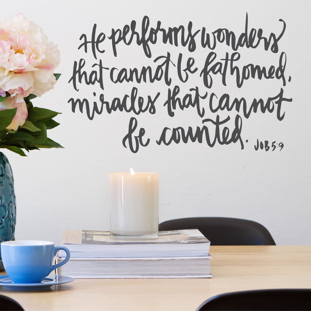 Job 5:9 Decor He Performs Wonders Sign Bible Verse Decor - Etsy