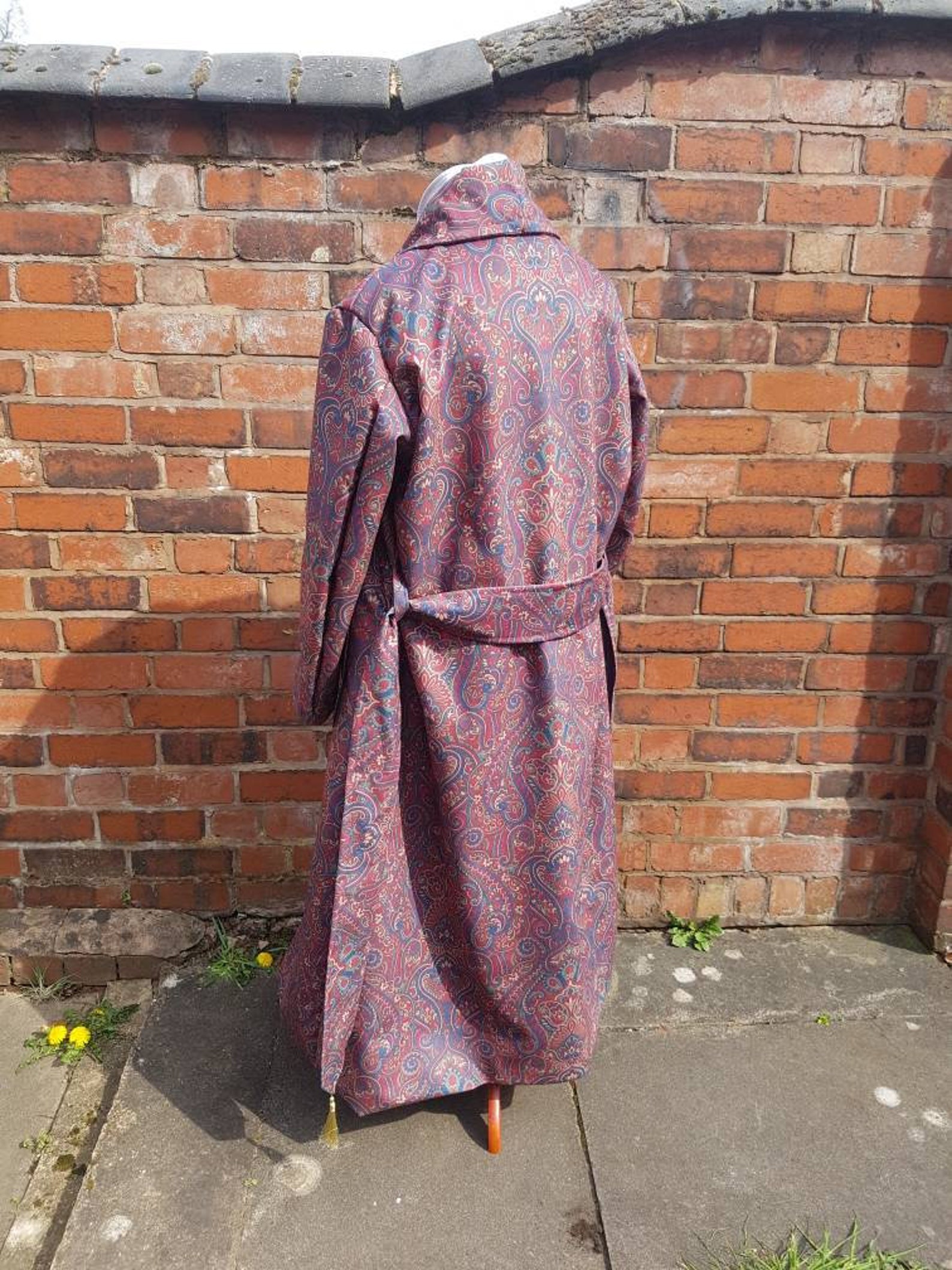 Victorian Sherlock Holmes style velvet paisley dressing gown | Etsy