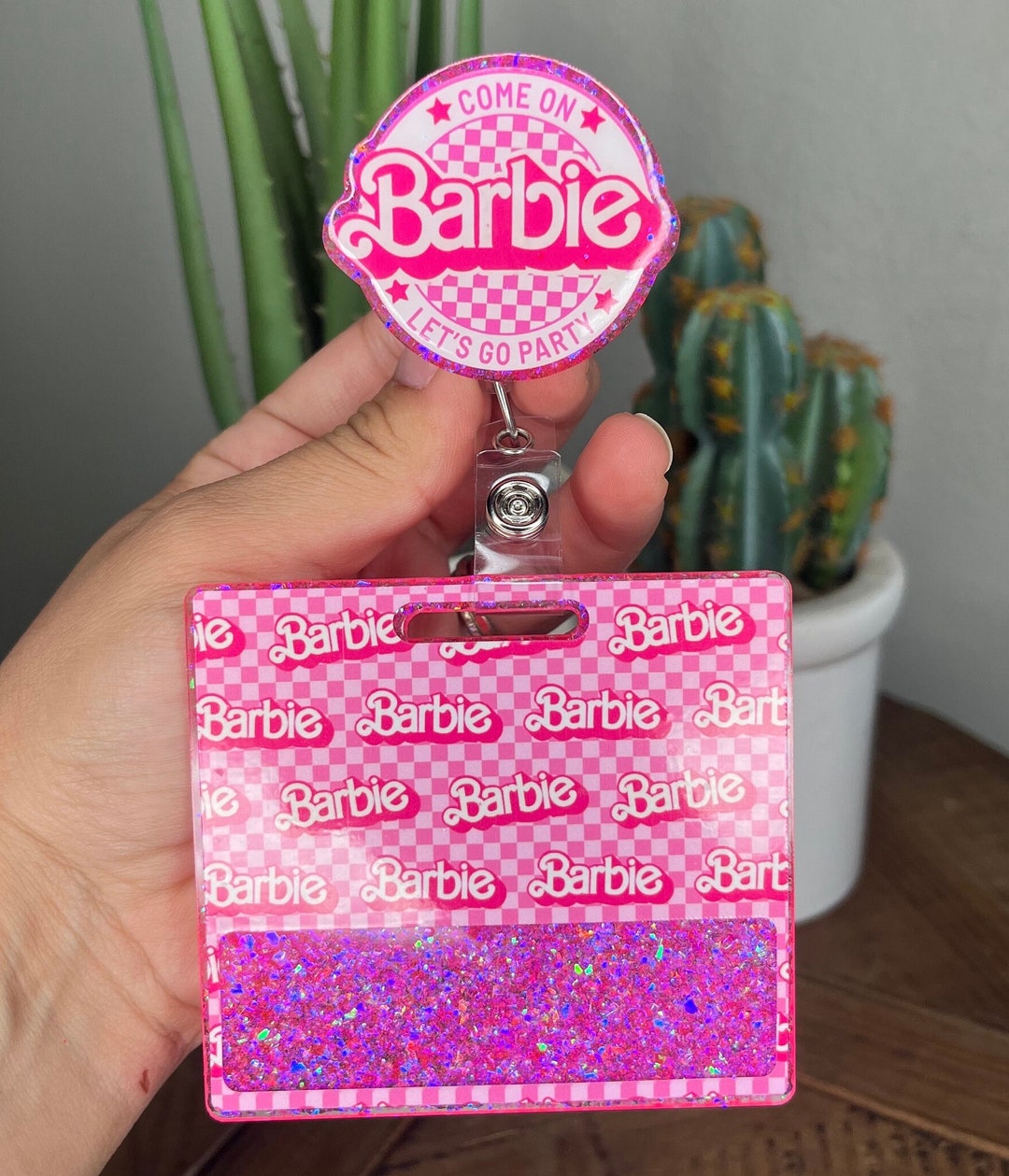 Checkered Barbie Badge Reel & Badge Buddy - Etsy