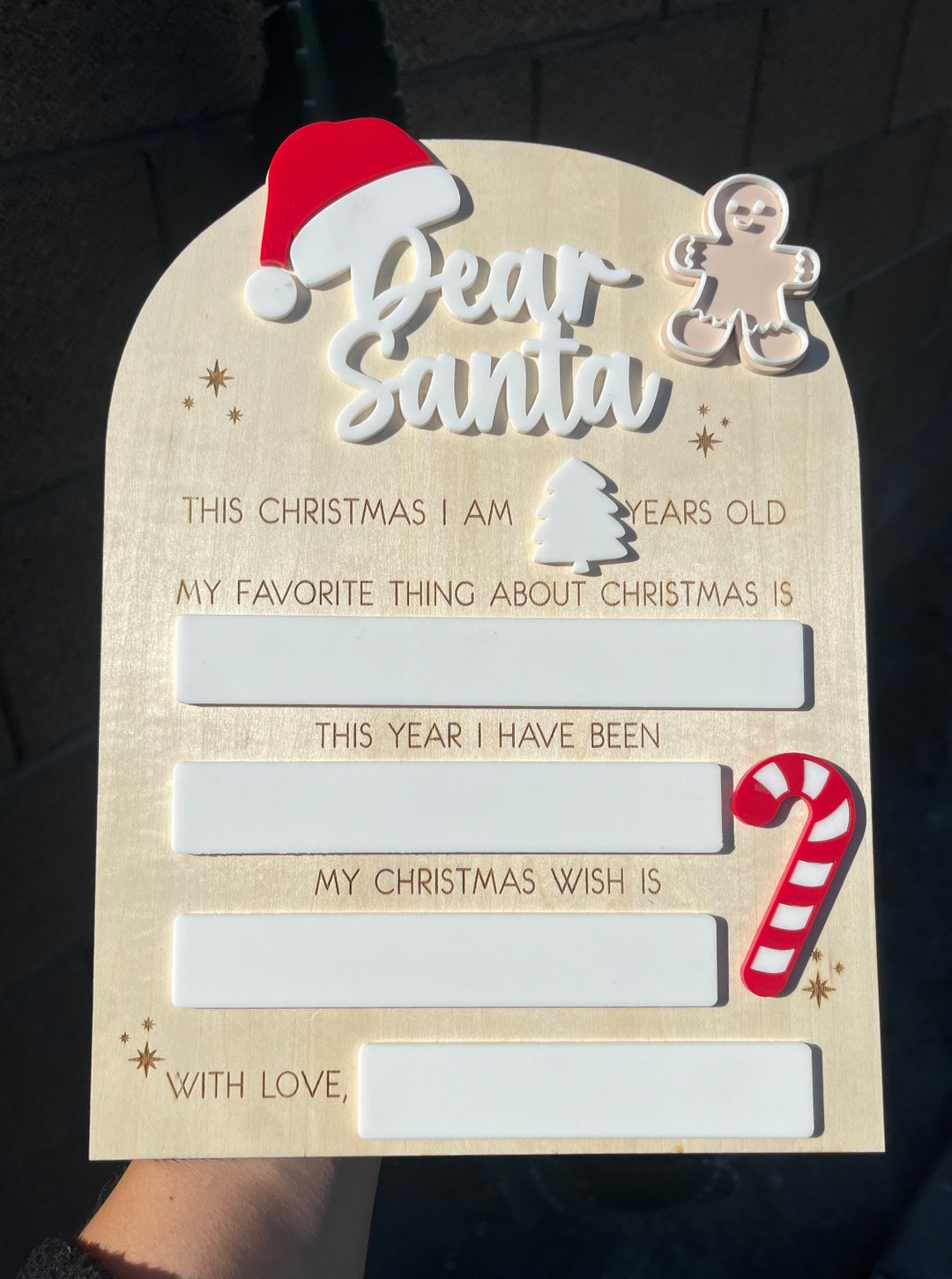 Dear Santa christmas Prop holiday Prop photo Prop wedding Decor - Etsy