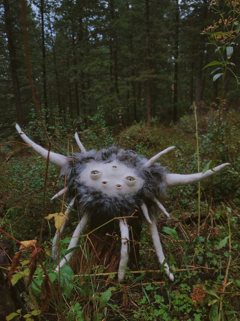 Felted Wool Art Doll Creepy Cute Collector Doll Fantastic Animal ...