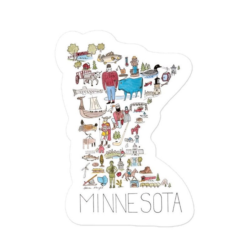 Minnesota State Vinyl Sticker - Etsy