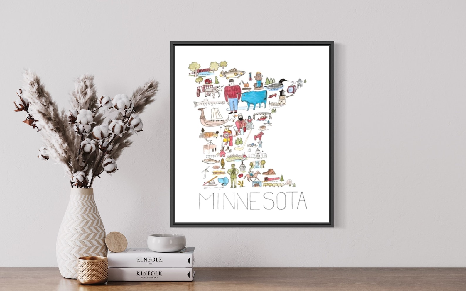 Minnesota Map Art Minneapolis St Paul MN Map Art State Map Travel ...