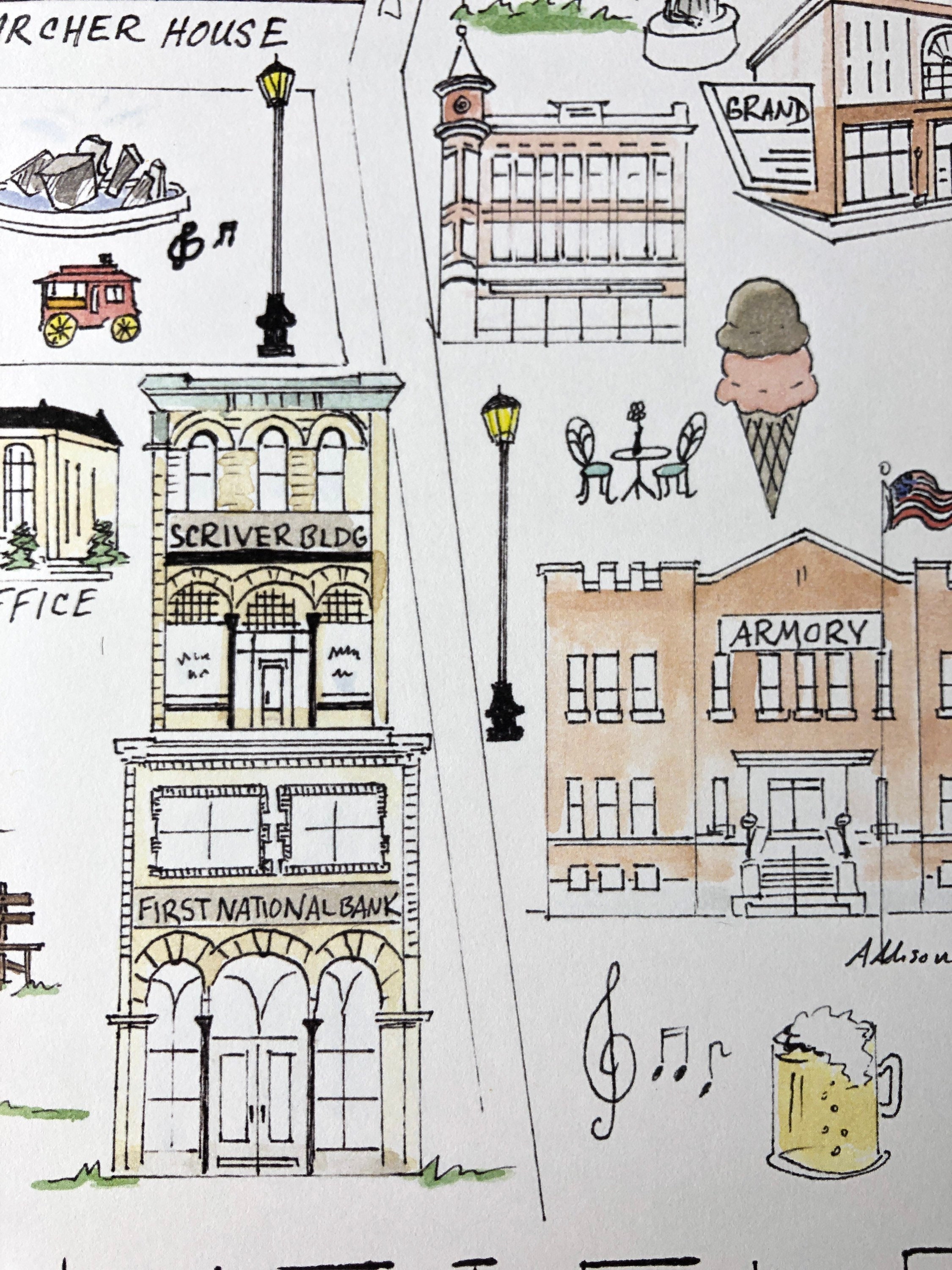 Northfield Minnesota Map Color 8x10 St Olaf College Carleton College ...