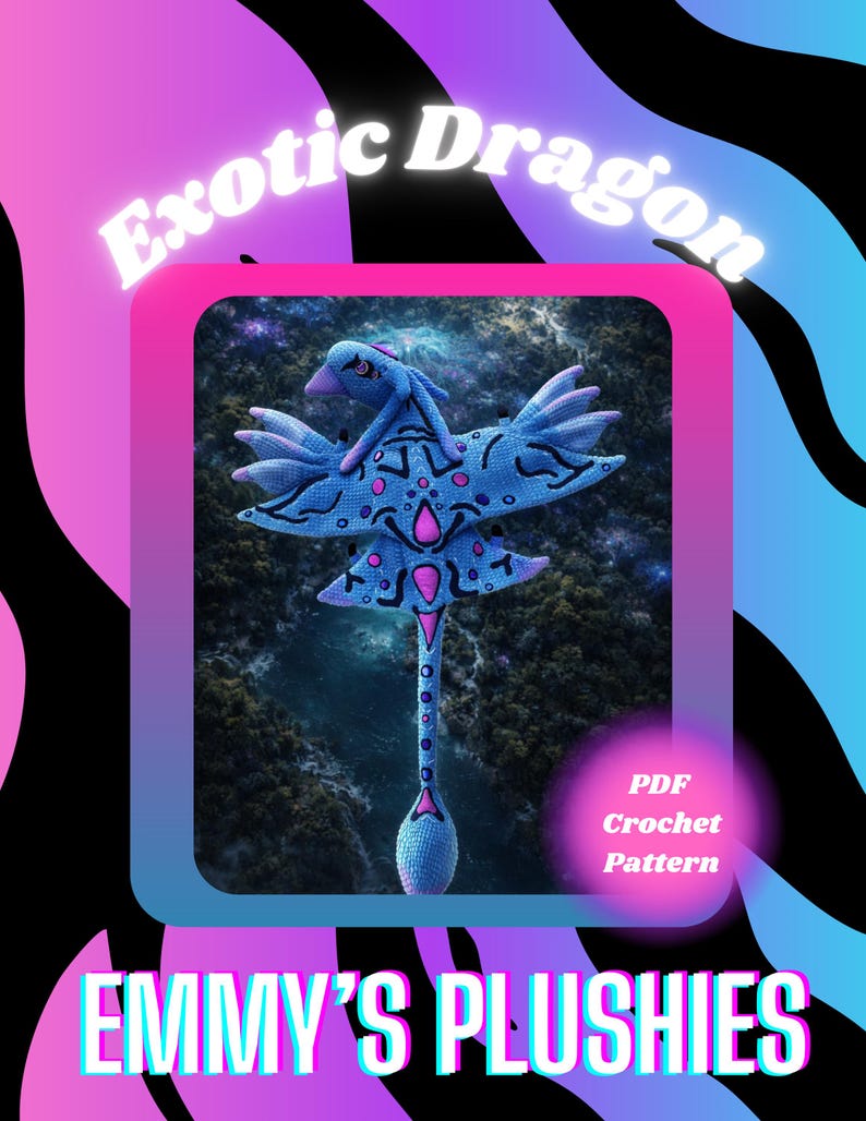 DRAGON Crochet Pattern Intermediate Cute Amigurumi Plushie - PDF Exotic ...