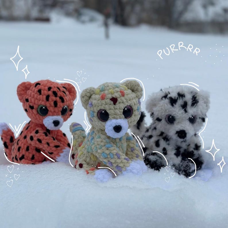 CHEETAH Crochet Pattern 3-in-1 Beginner Cute Amigurumi Plushie - PDF ...
