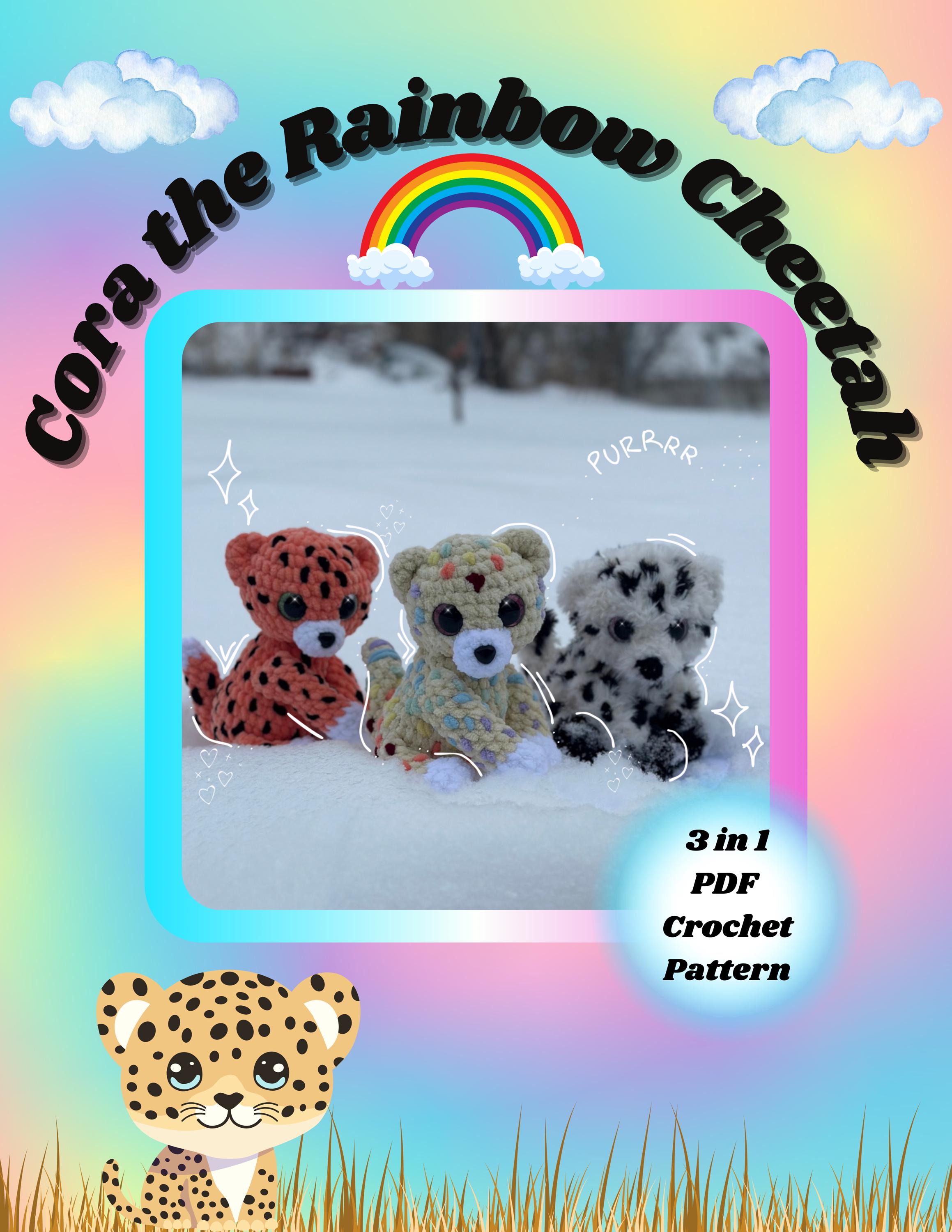 CHEETAH Crochet Pattern 3-in-1 Beginner Cute Amigurumi Plushie - PDF ...