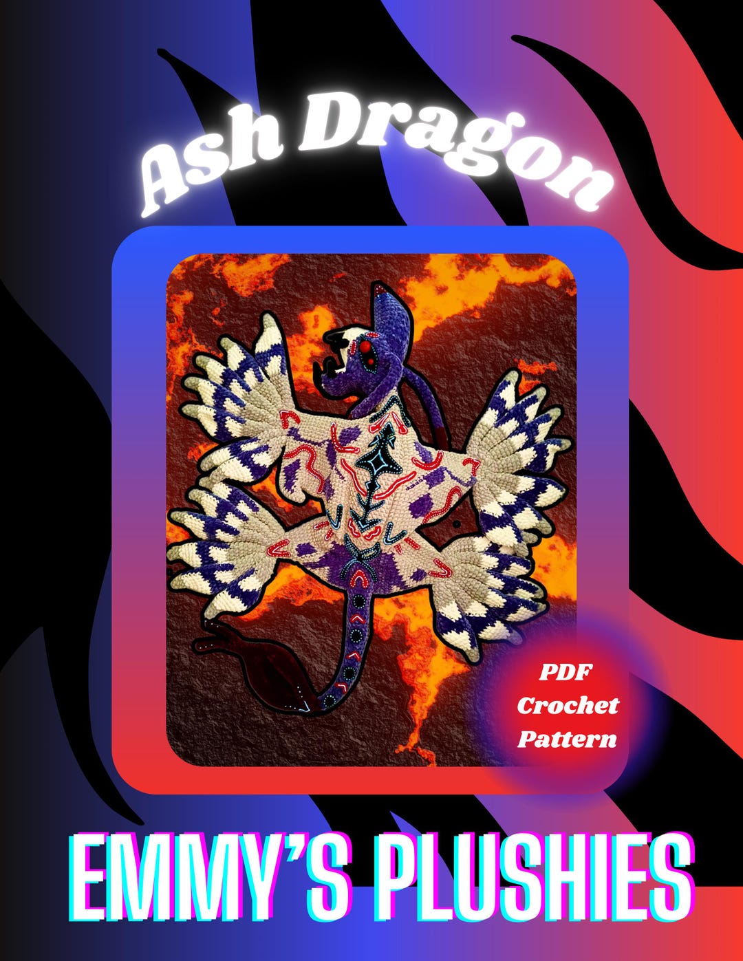 ASH DRAGON Crochet Pattern – Advanced Amigurumi Plushie (PDF Pattern ...