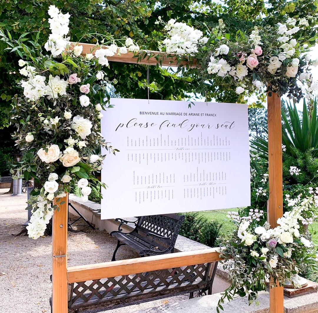 A1 Banqueting Table Plan Digital File Classic Calligraphy Modern Font ...