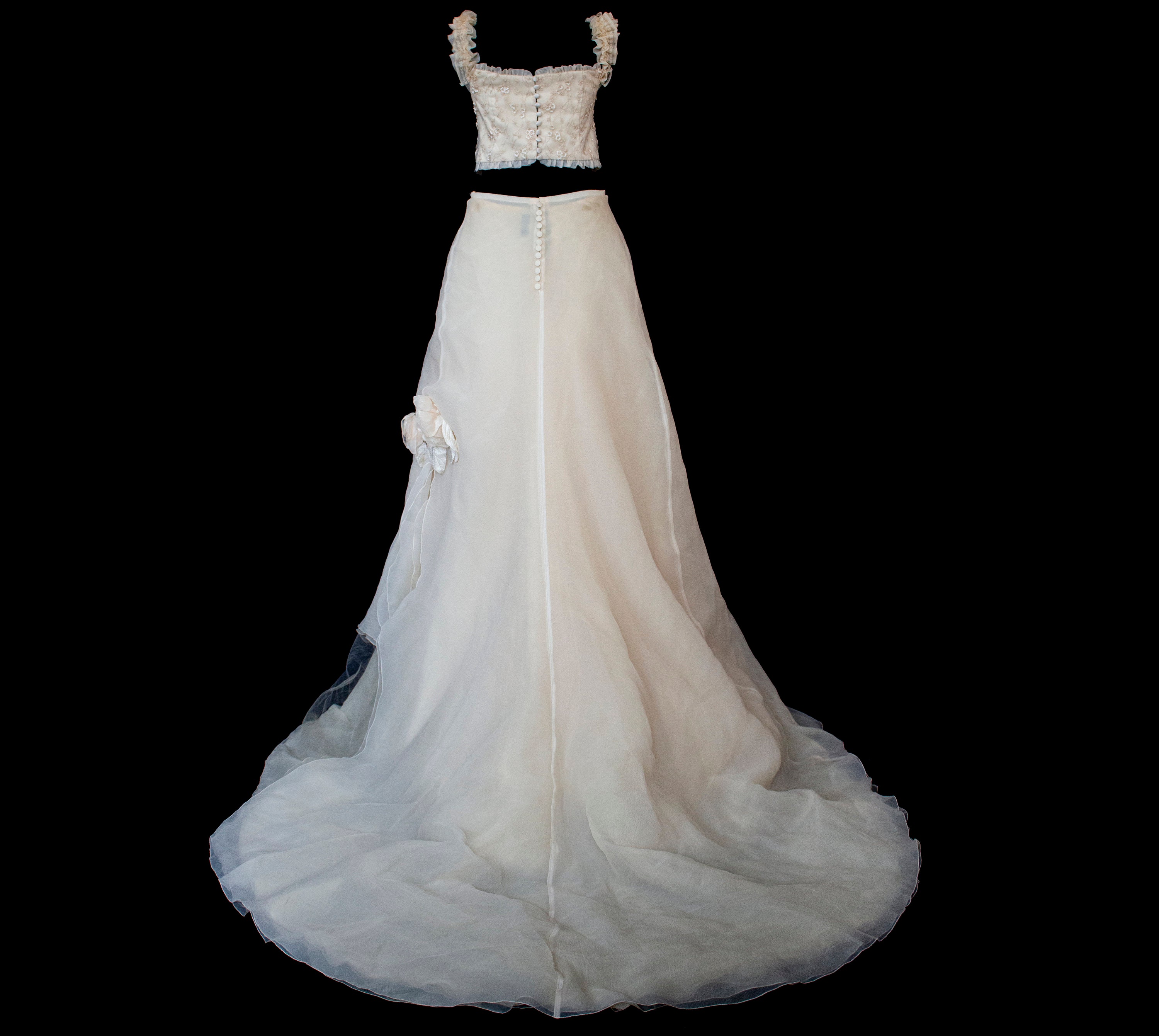 208 Bold and Unconventional Style Vintage Crop Top Wedding Dress/two ...