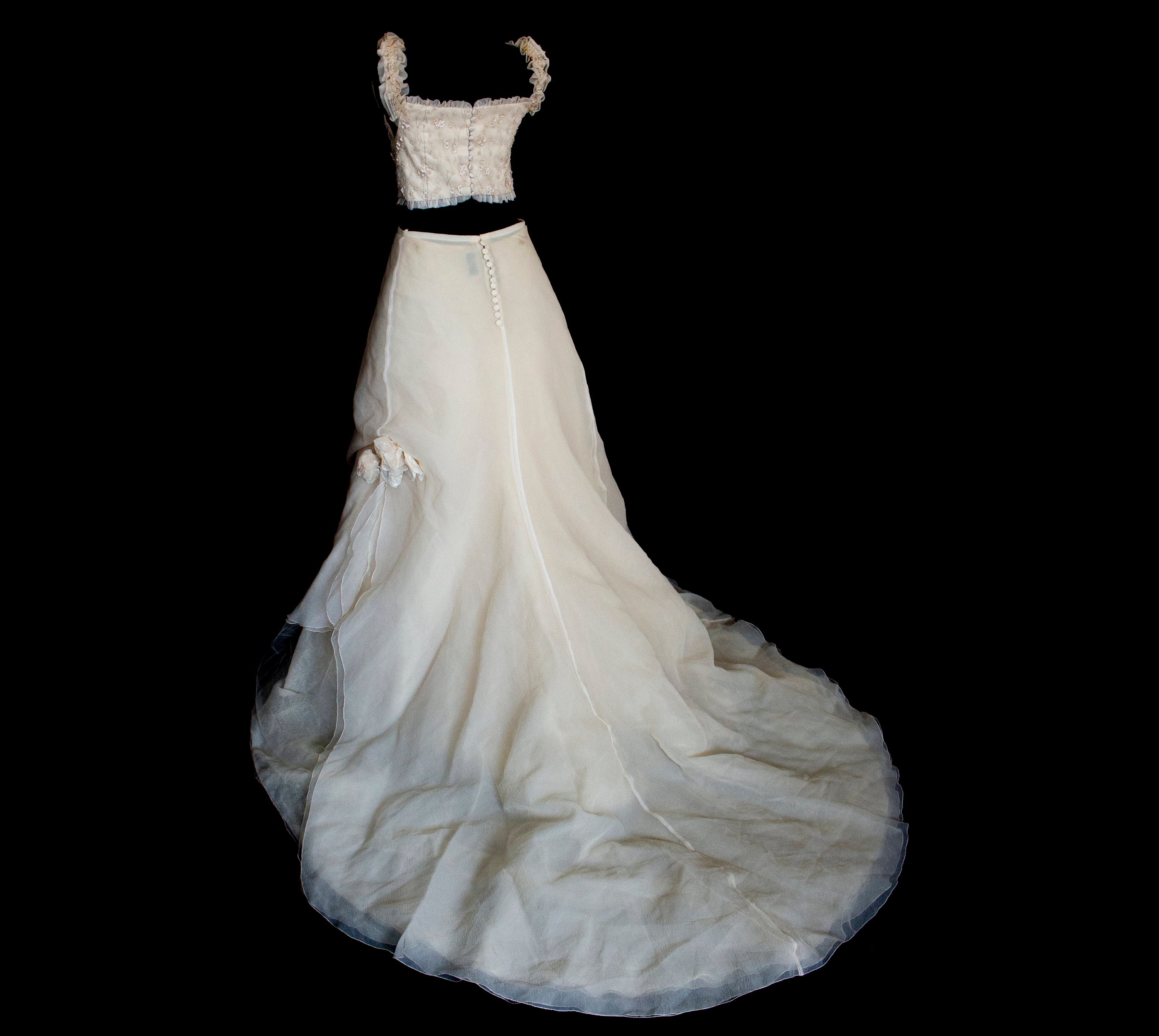 208 Bold and Unconventional Style Vintage Crop Top Wedding Dress/two ...