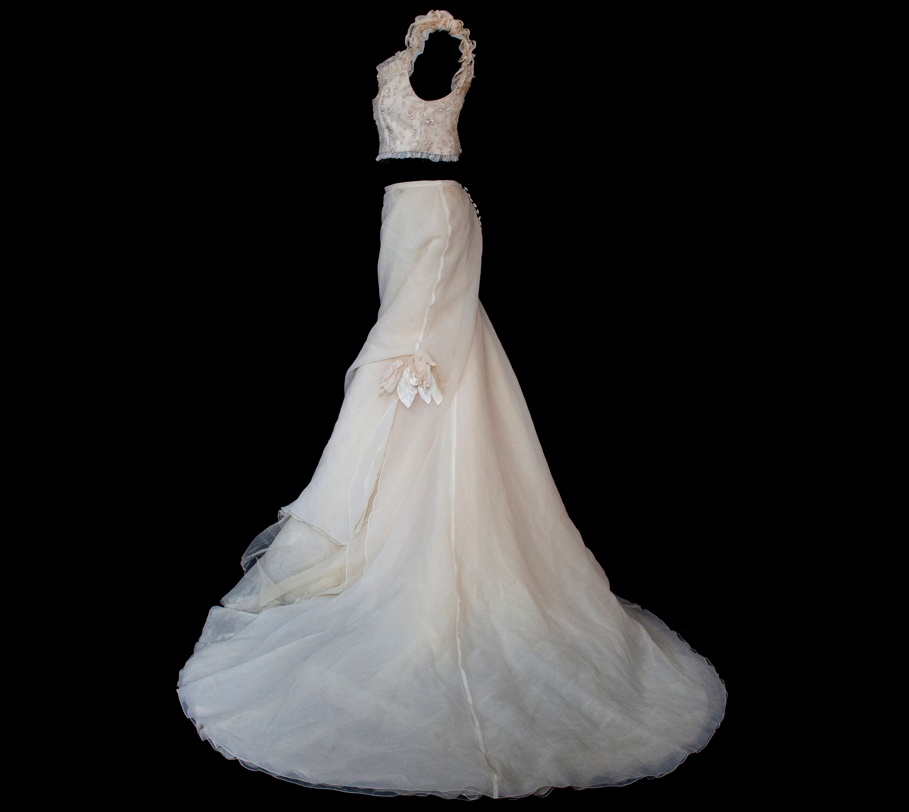 208 Bold and Unconventional Style Vintage Crop Top Wedding Dress/two ...