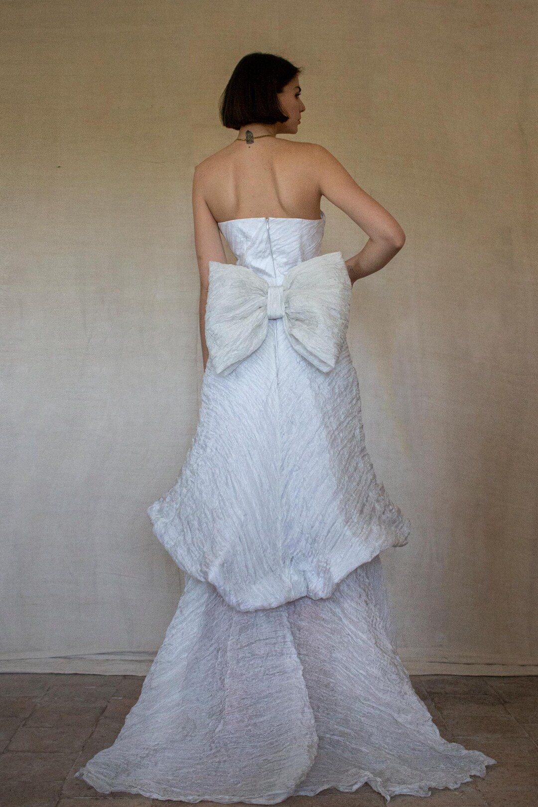 285 - Extravagant!! Wedding Dress With "crumpled" Effect, Double Skirt ...