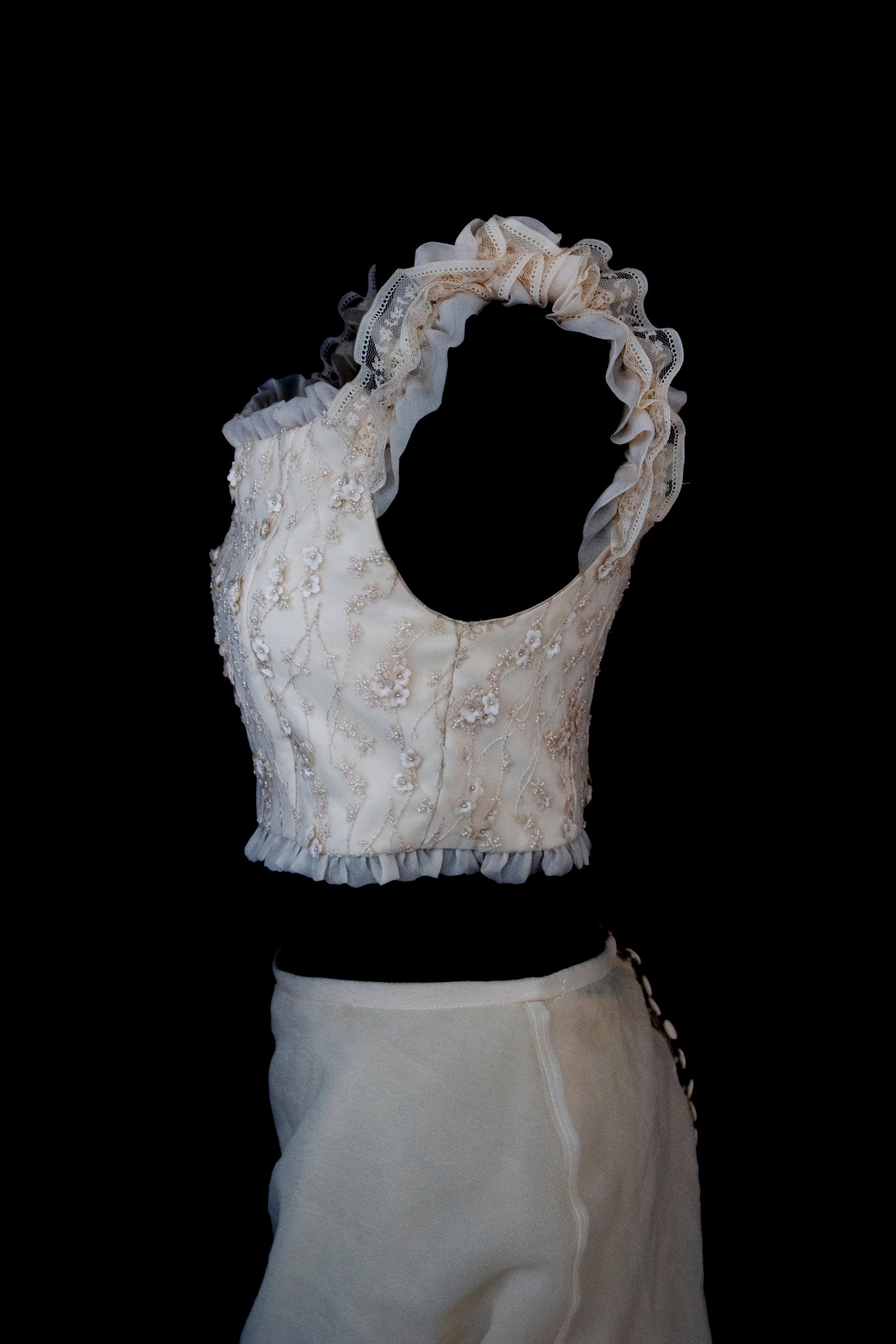 208 Bold and Unconventional Style Vintage Crop Top Wedding Dress/two ...