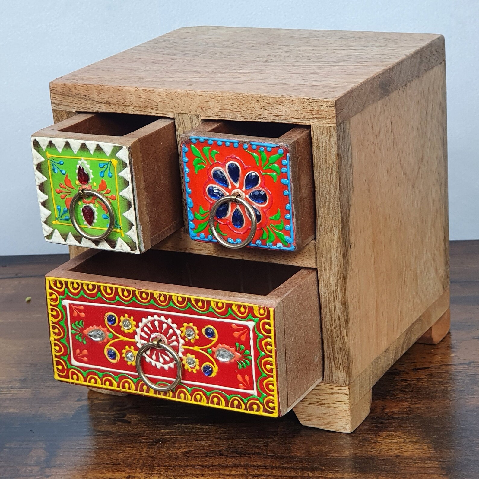 Hand Painted Wooden Jewellery Box Jewellery Chest Three | Etsy