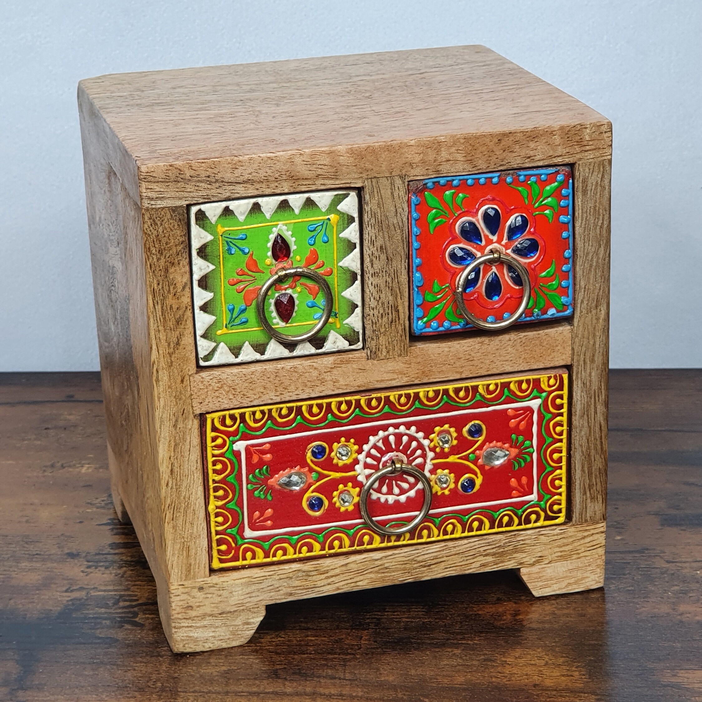 Hand Painted Wooden Jewellery Box Jewellery Chest Three | Etsy